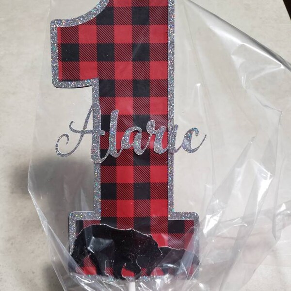Buffalo Plaid First Birthday, Lumberjack Plaid Theme, Personalized Red ...