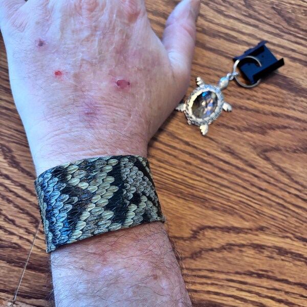 Timber Rattlesnake Skin Covered Leather Belt . Upto 44 - Etsy