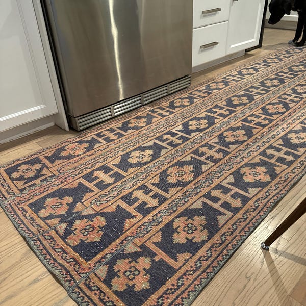 Runner Rugs Turkish Vintage Antique for Corridor 3.6x11.1 Ft Beige ...