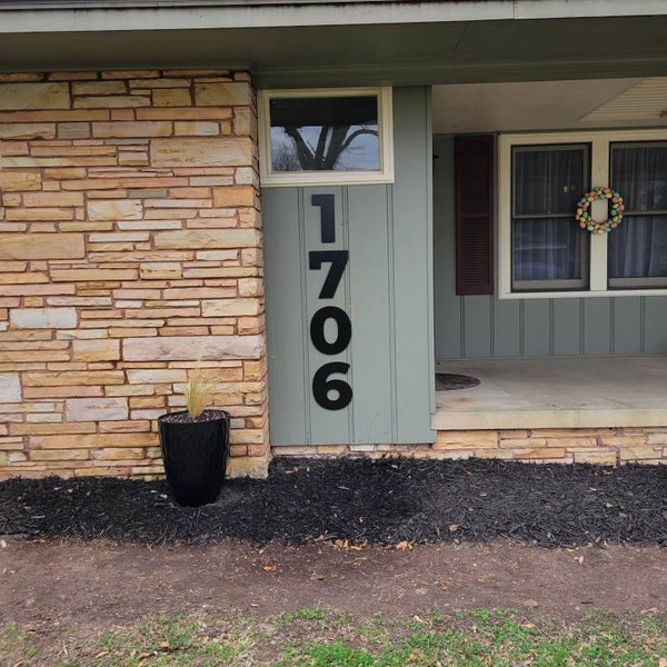 BOLD RETRO House Numbers for a Modern Address Sign, Large 8 and 12 Inch ...