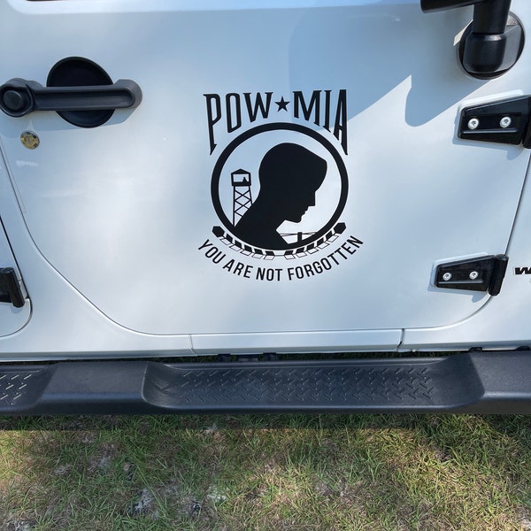 Glossy Vinyl Bumper Sticker POW MIA Vinyl Decal Sticker - 3.5 X 5 Inch ...