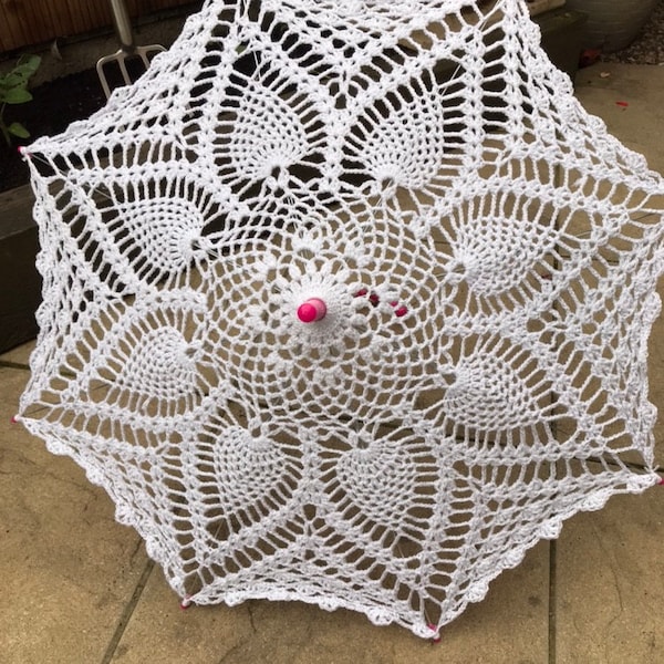 Crochet Parasol Pattern PDF, Pineapple Lace Umbrella - Bridal and ...