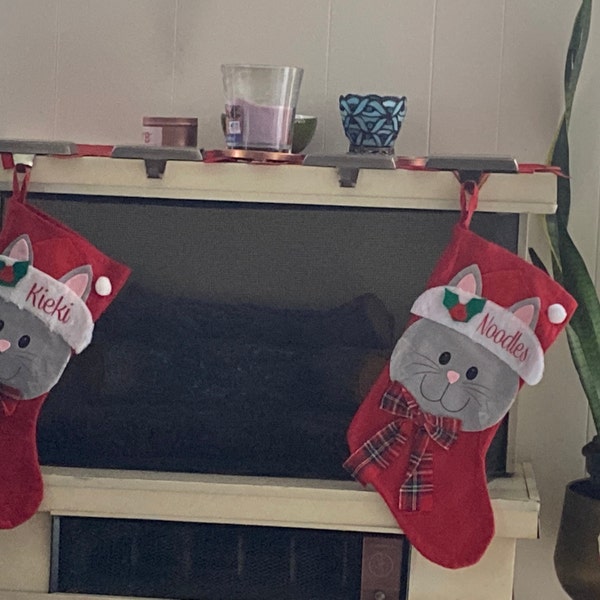 Personalized Cat Stocking, Pet Christmas Stockings, Your Cats Name Here ...