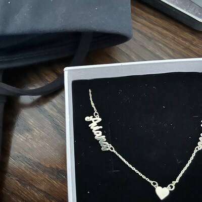 Solid Gold Old English Name Necklace, Old English Font Name Necklace ...