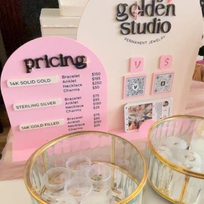 Permanent Jewelry How It Works Sign Table Top Display Sign With Acrylic ...