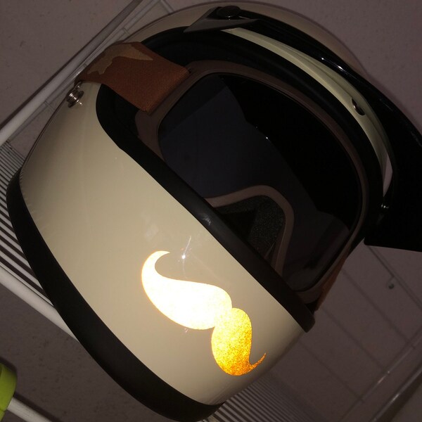 Moustache Reflective Decal, Mustache Helmet Sticker, Moustache ...