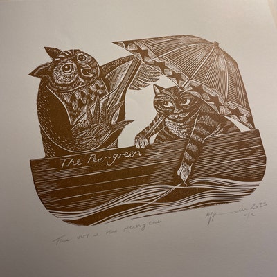 Chicken/hen Linocut Print 'mavis' - Etsy