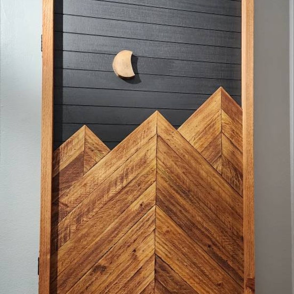 Rustic Electrical Panel Cover - Black Mountain With Trees - Custom ...