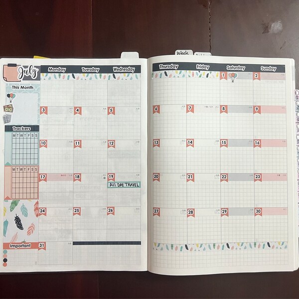 7x9 Monthly View Planner Stickers Kits for Erin Condren Life Planners ...