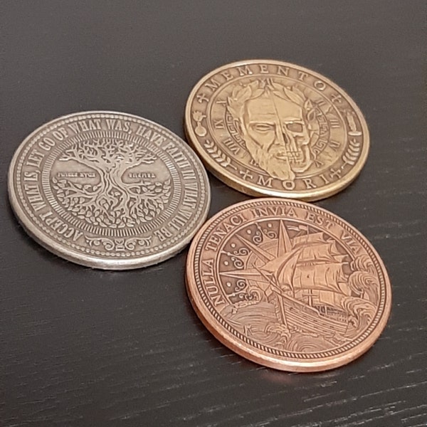 Know Thyself Coin EDC Reminder Coins Brass Challenge Coins Daily Stoic ...