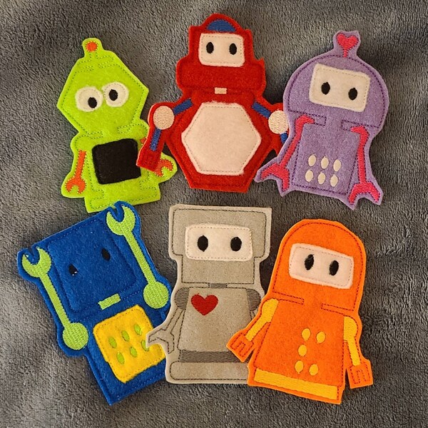 Felt Robot Finger Puppets: Kids Play Set - Etsy