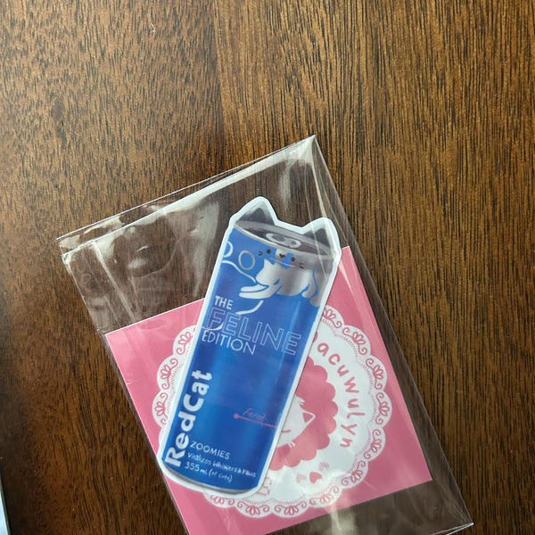 Cute Meowntain Mew Sticker | Cat Soda Sticker | Water Resistant Sticker ...