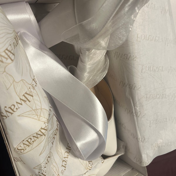 White Wedding Shoes, Bridal Shoes With Ribbon, Wedding High Heels ...