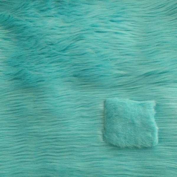 Turquoise Luxury Shag Faux Fur Fabric - Etsy