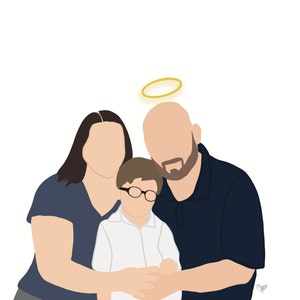 Faceless Angel Portrait Memorial Portrait for Deceased Loved Ones ...