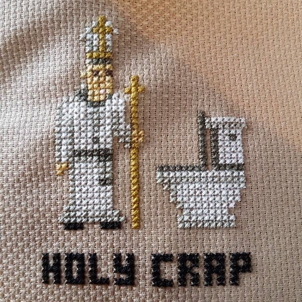 Holy Crap Cross Stitch Pattern Instant Download PDF - Etsy