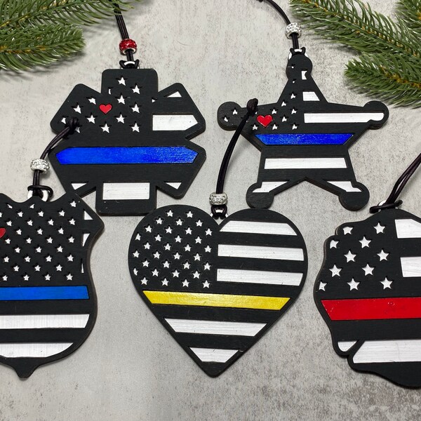 SVG LASER Cut DIGITAL First Responder Ornaments ***updated to Include ...