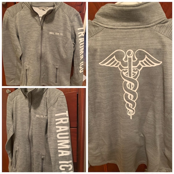 Personalized Neuro ICU Nursing Jacket | Embroidered Surgeon Sweatshirt ...