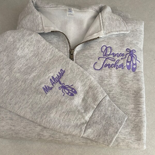 Embroidered Dance Mom Sweatshirt With Name on Sleeve Custom Ballet Mom ...