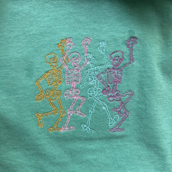Colorful Dancing Skeletons Embroidery File - Etsy