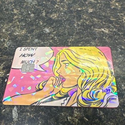 Pop Art Credit Debit Card Sticker, Pink Aesthetic Credit Card Sticker ...