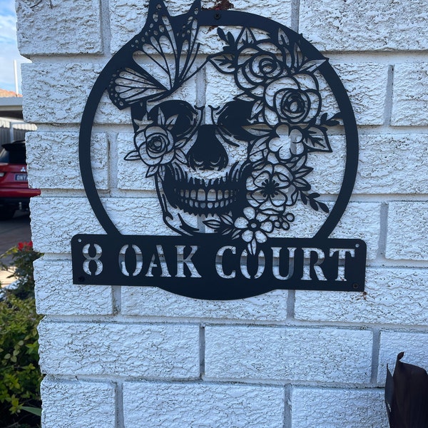 Personalized Sugar Skull Metal Sign,custom Skull Wall Art for Room ...