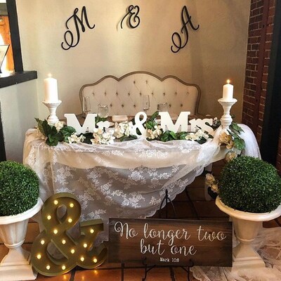 Initials Sign 10 Inches Tall Version 2, Personalized Letter Sign Cutout ...