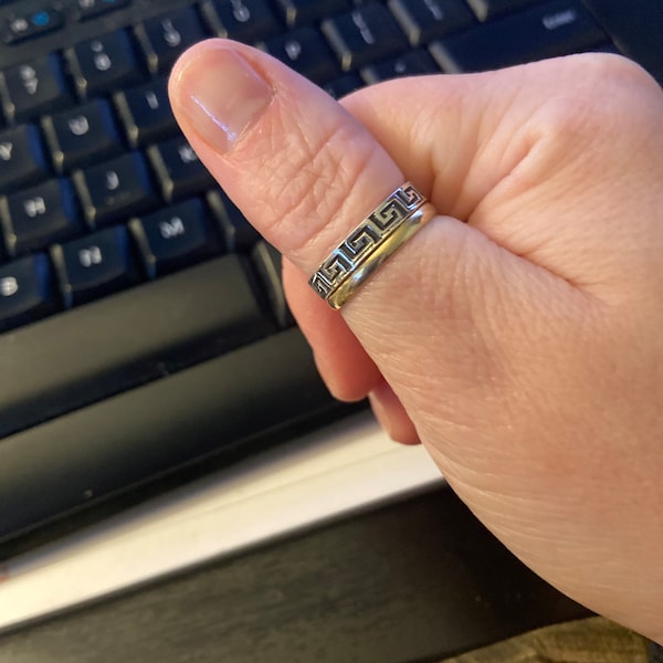 Greek Design Sterling Silver Band - Etsy