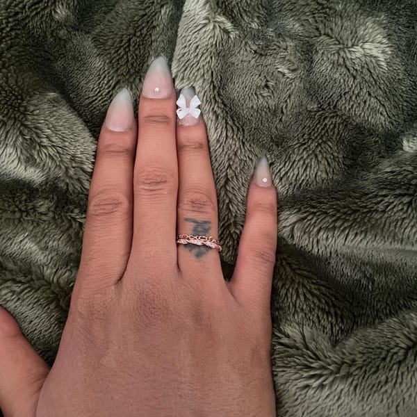 18K Rose Gold Diamond Stacking Ring: Sterling Silver Band - Etsy