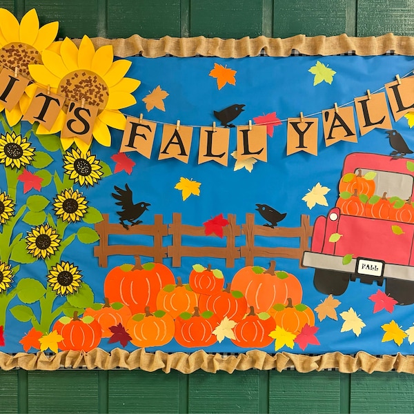 Teacher School Fall Bulletin Board for Classroom Decoration/ Fall ...