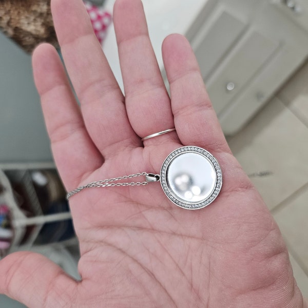 Mirror Necklace, Protection From Evil Eye, Long Chain Necklace, Unique ...