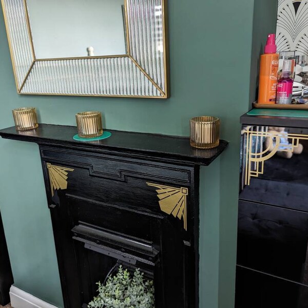 Art Deco Corner Fan 2 Corner Decoration Wall Stickers 135mm 25-24 - Etsy