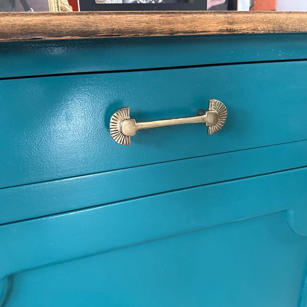 Antique Art Deco Fan Kitchen Handles and Knobs, Cabinet Door Handles ...