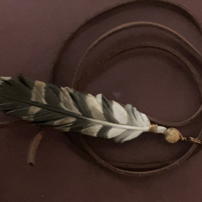 CUSTOM 3-inch Leather Feather Pendant Bird Feather Necklace - Etsy