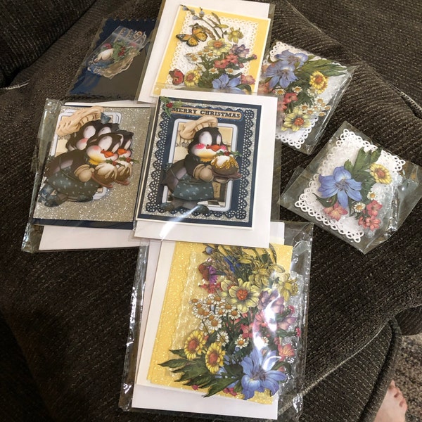 DIY Card Kit, Christmas Card Kit, Decoupage Card Kit, Christmas Pine ...