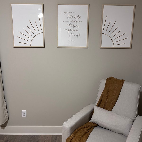 Christian Nursery Wall Decor, Nursery Bible Verse Wall Art, Boho ...