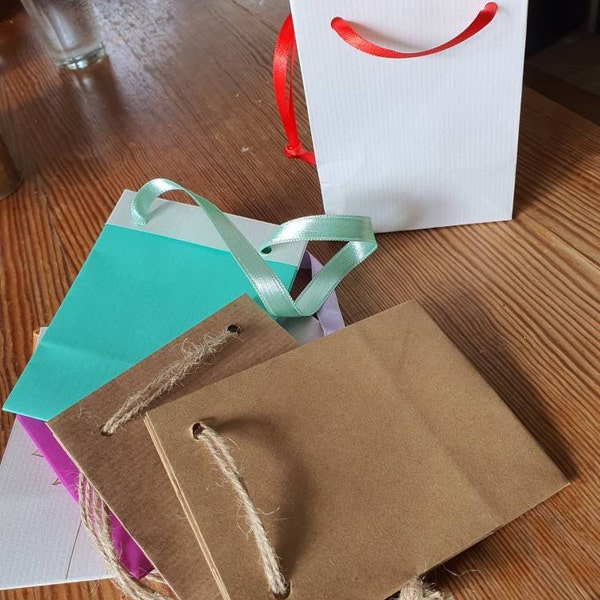 50 Extra Small Luxury Metallic Paper Bags .hand Made.satin Ribbon ...