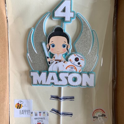 Star Wars Rey Cake Topper Star Wars Birthday Star Wars Party Decor Star ...