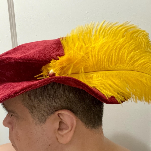 Black & Gold Renaissance Hat Tudor Flat Cap - Etsy