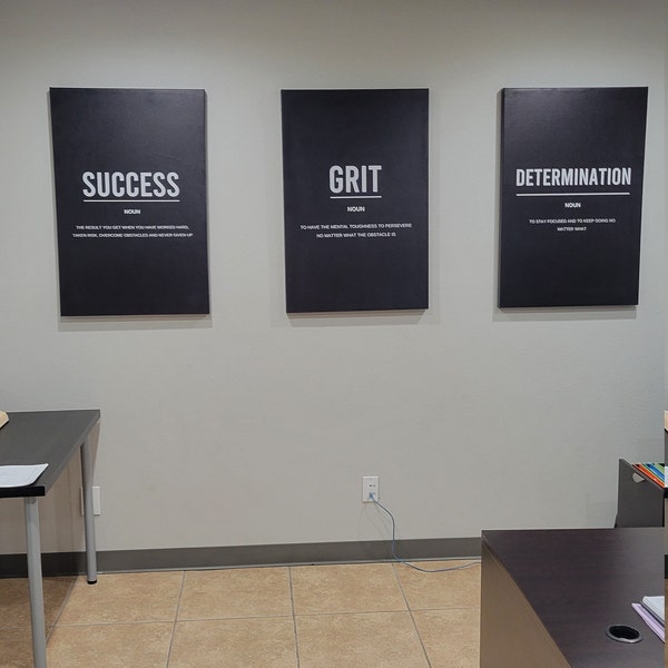 Motivational Definition Posters 3 Piece Wall Art Set for Home Gym Wall ...