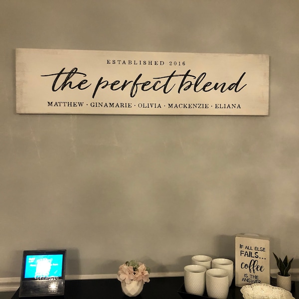 The Perfect Blend Family Signs Personalized | Perfect Blend Sign - Etsy