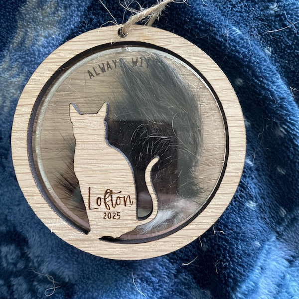 Cat Fur or Ashes Memorial Ornament, Pet Fur Keepsake, Pet Loss Gift ...