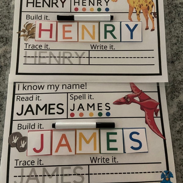 For Classroom Use. Dry Erase Name Mat, Learn to Spell and Write Name ...