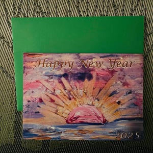 Happy New Year Peace 2025 Holiday Greeting Card With Envelope - Etsy