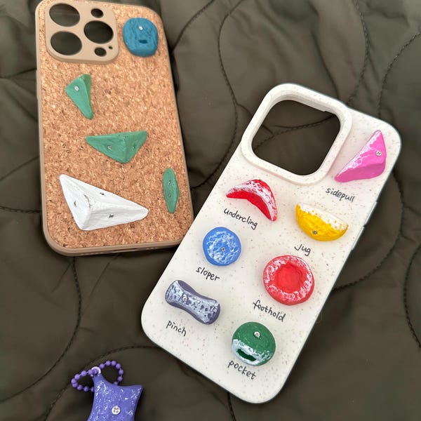 Rock Climbing Phone Case With Handmade Climbing Holds, Decoden Case ...