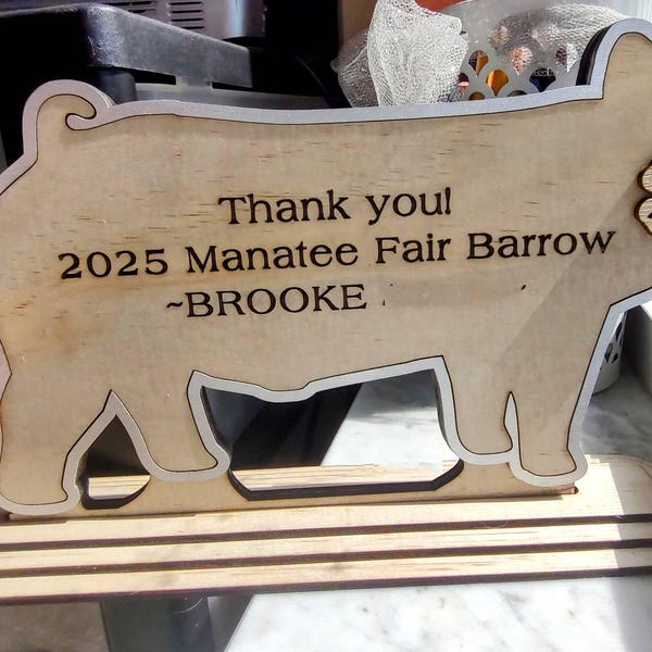 Customizable Pig Hog Stall Tag or Name Plate Label for Fairs and ...