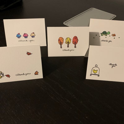 The Turtle With the Snail Thank You Cards - Etsy