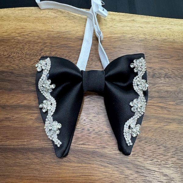 Black and Gold Satin Butterfly Bow Tie, Formal Black Bowties for Men Bowtie, Wedding Groom ...
