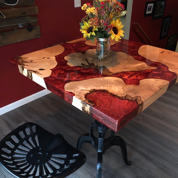 Crank Base 28"-41" Cast Iron Table Legs - Adjustable Crank Table Base ...