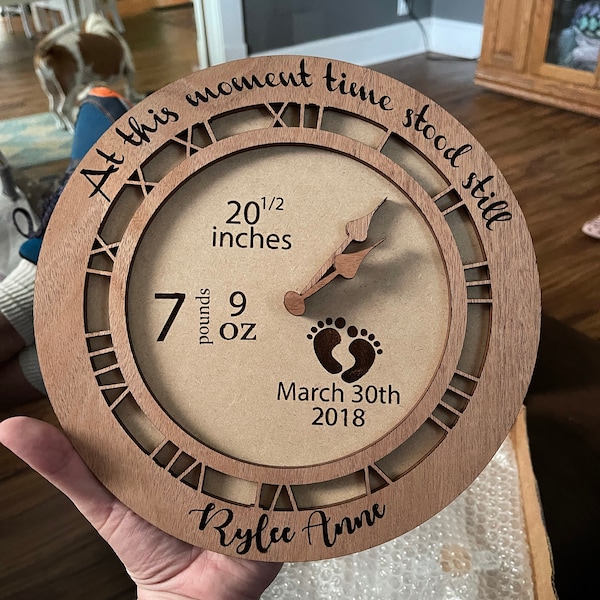 Personalized Birth Announcement - Clock Birth Announcement - Set to ...